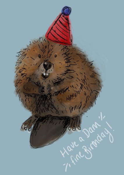 Beaver Party Animal Birthday Card | thortful