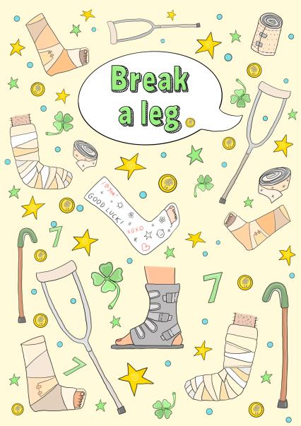 Break a leg good luck card. | thortful