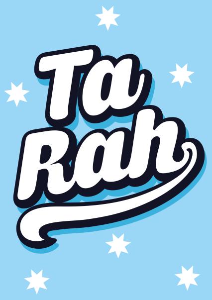 ta rah, goodbye and good luck greeting card | thortful