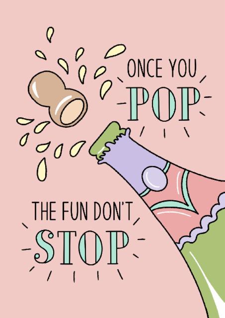 Cute Birthday/Congratulations Card - Once You Pop - Champagne | thortful