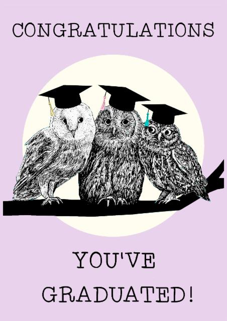 Congratulations 'Owl Pun' Graduation Card | thortful
