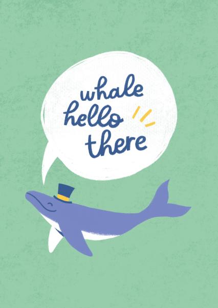 Whale Hello There Greetings Card | thortful