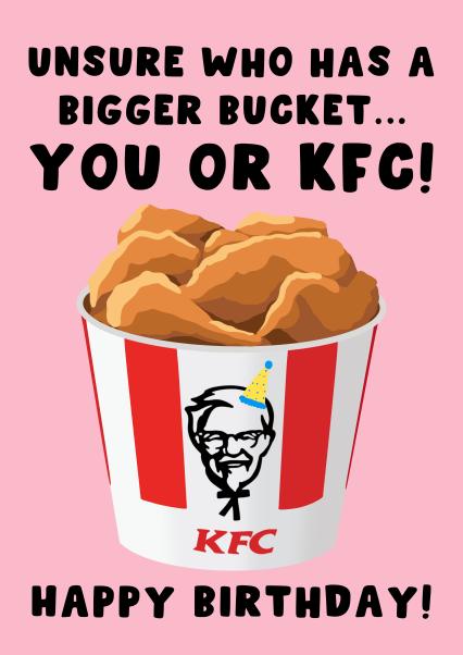 KFC Bucket Rude Birthday Card | thortful