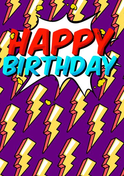 Happy Birthday Lightning Pop-Art | thortful
