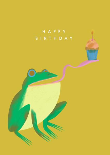 Happy Birthday Froggy Cupcake Card | thortful