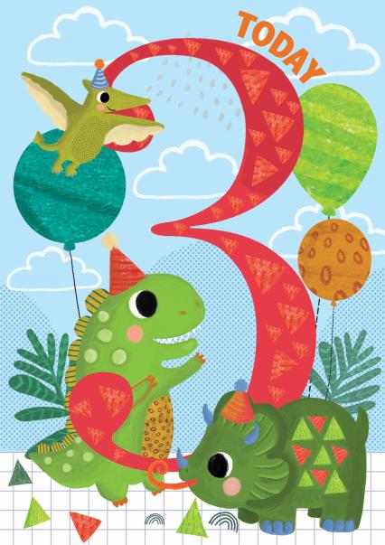 AGE 3 BIRTHDAY CARD | thortful