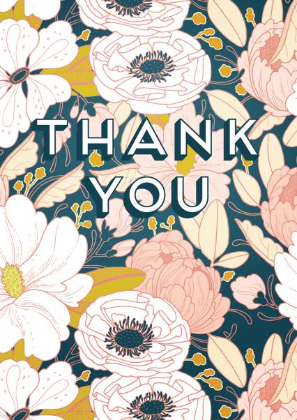 Pretty Floral Thank You Card | thortful