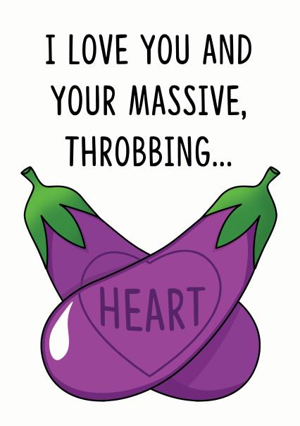 Throbbing Heart Dick Valentines and Anniversary Card | thortful