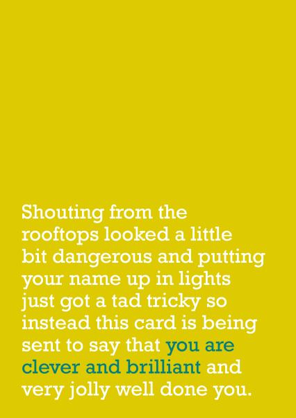 Clever And Brilliant - Congratulations Card - Achievement - Graduation ...