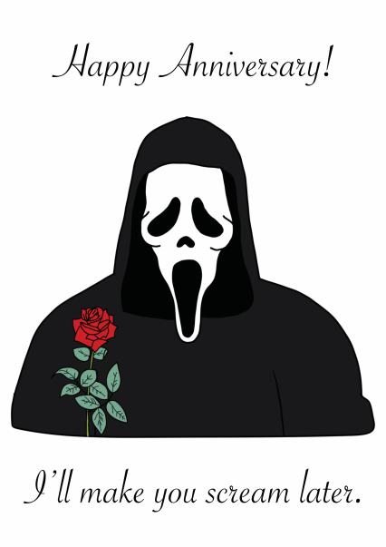 Cheeky Anniversary Ghostface card | thortful
