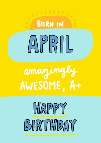Born in April Birthday Card | thortful