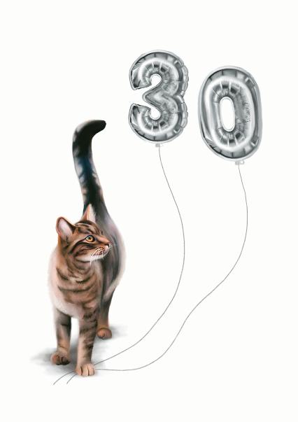 Cat 30th birthday card | thortful