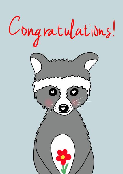 Raccoon congratulations card | thortful