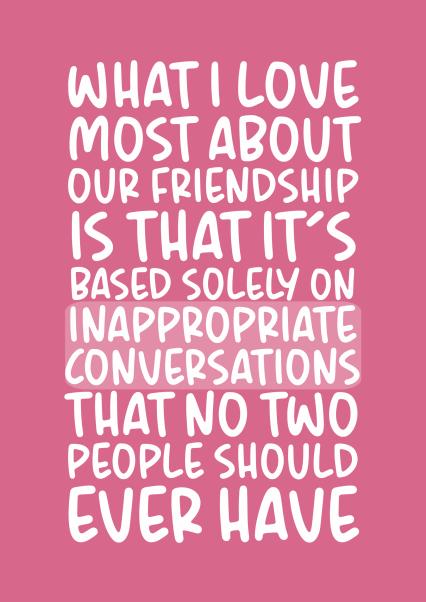 Inappropriate Conversations Funny Birthday Card For Best Friend | thortful