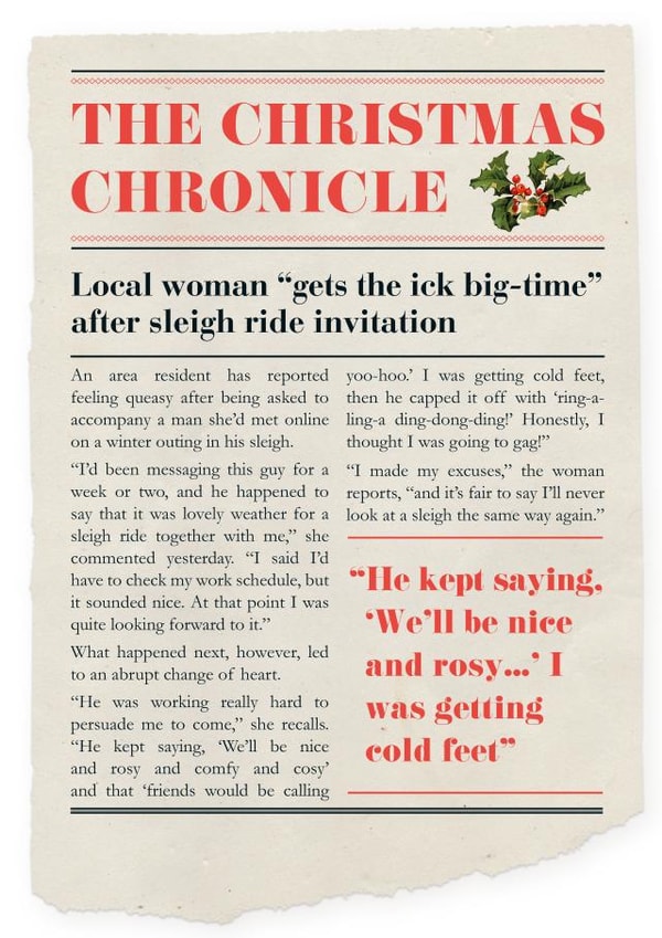 Funny Christmas card about "the ick" | thortful