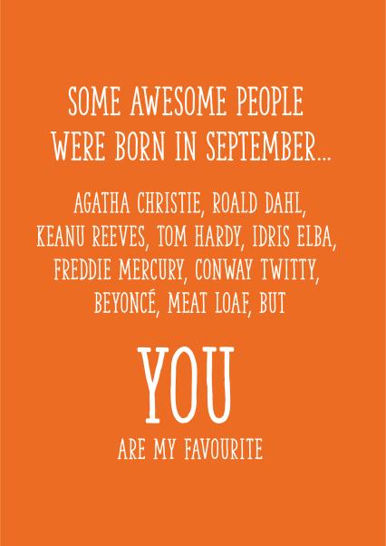 Awesome people were born in September Birthday card | thortful
