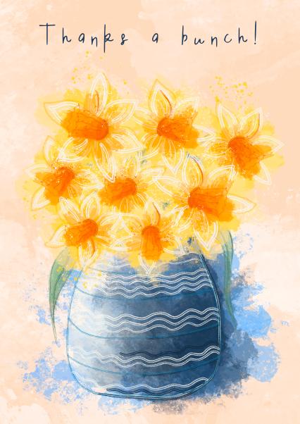 Thanks a Bunch Flower Card | thortful