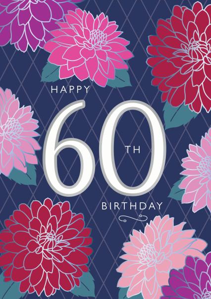 Dahlia Days 60th birthday card | thortful