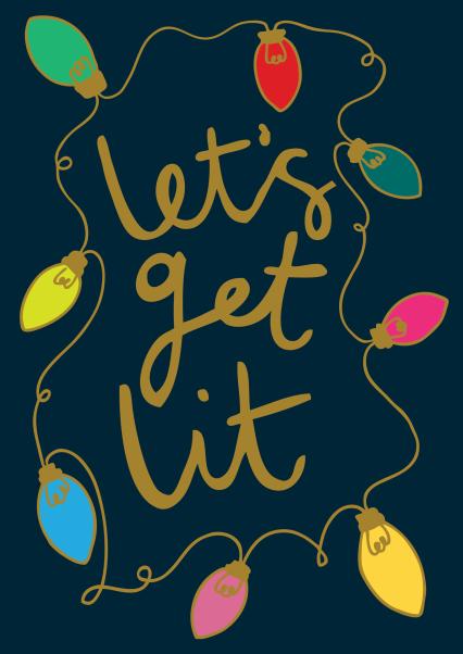 Let's Get Lit Christmas Card | thortful