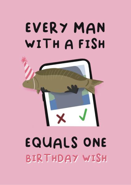 Man With A Fish - Dating App Birthday Card | thortful