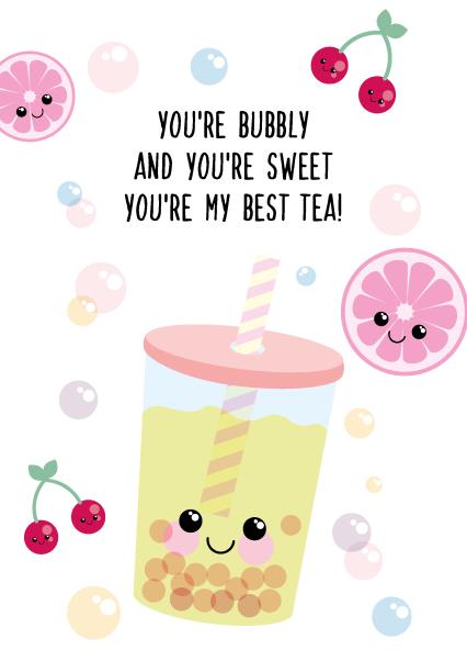 bubble tea best tea card | thortful