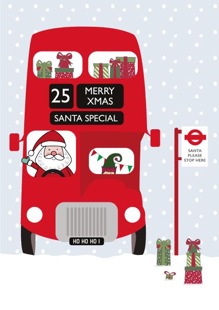 Red Bus - Santa Stop - London - Bus Stop - Santa Special - Santa Tour ...