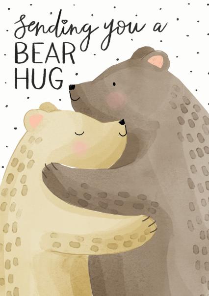 Cute sending you a bear hug card | thortful