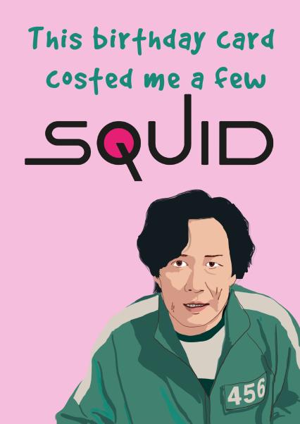 Squid game birthday card 1000 | thortful