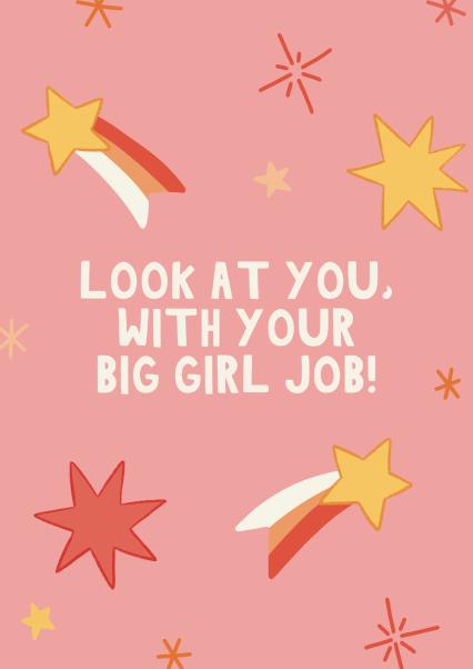 Big Girl Job New Job Card | thortful