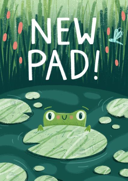 Cute Frog Pun New Home Card - Frog - Lily Pad - New Pad | thortful
