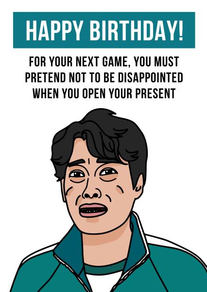 Squid Game Birthday Present Challenge Birthday Card | thortful