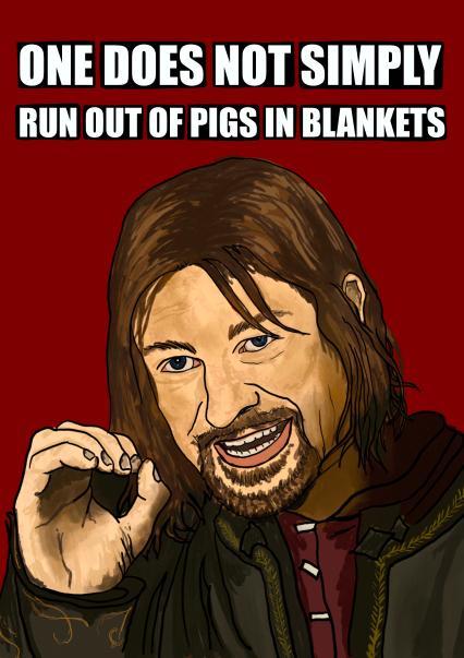 Funny Pigs In Blankets Meme Christmas Card | thortful