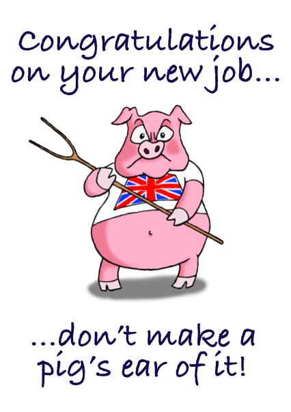 New job congratulations pig card | thortful