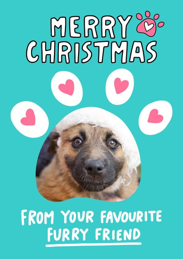 Furry friend christmas photocard | thortful