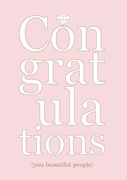 Congratulations Beautiful People - Simple wedding or engagement card ...