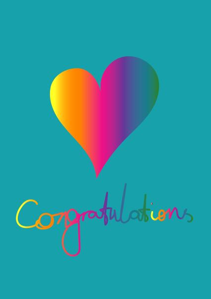 Colourful Heart Congratulations Card | thortful