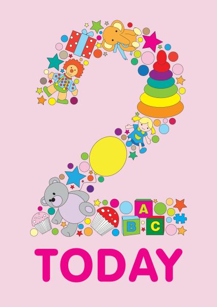 2 Today Girls Birthday Card | thortful