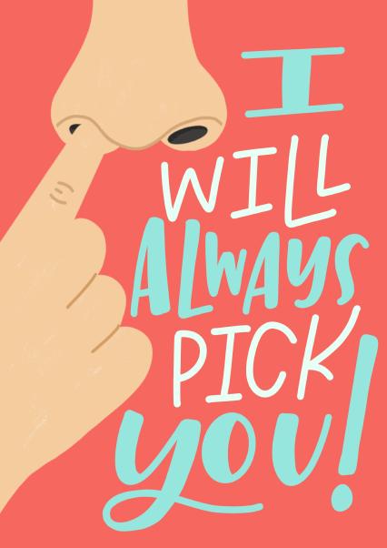 Picking Nose Funny Valentine's Day Card | thortful