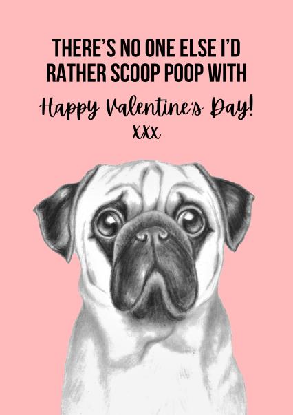 Cute Pug Valentine’s Day Card | thortful