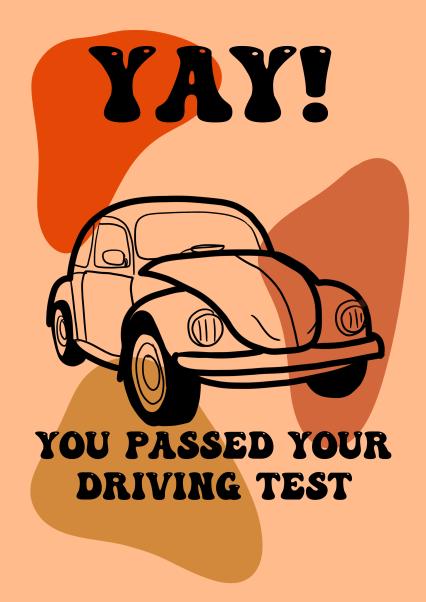 Groovy Driving Test Card | thortful