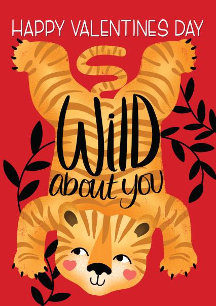 Wild about you valentines card | thortful