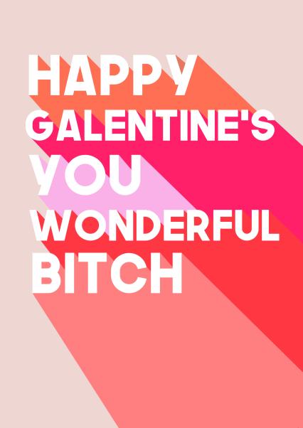 Cheeky Valentines Day card - Galentine's - Wonderful Bitch | thortful