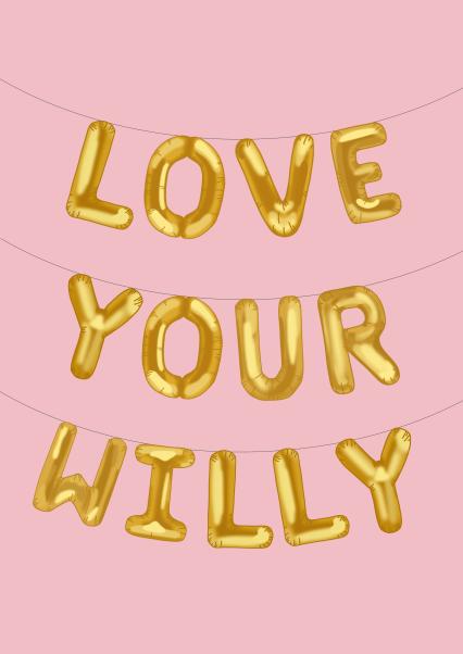 Love your Willy Gold and Pink | thortful
