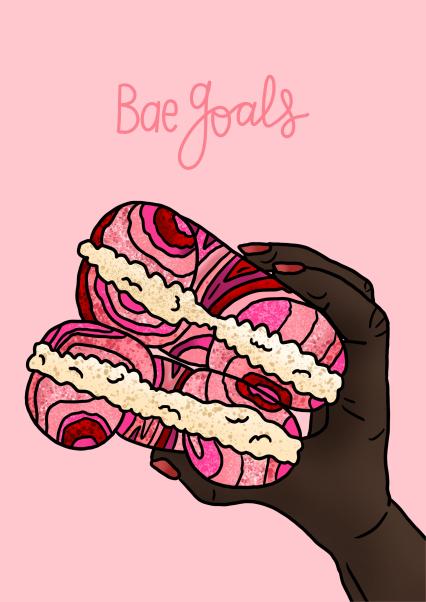 Bae Goals Bagel Valentine's Day Card | thortful