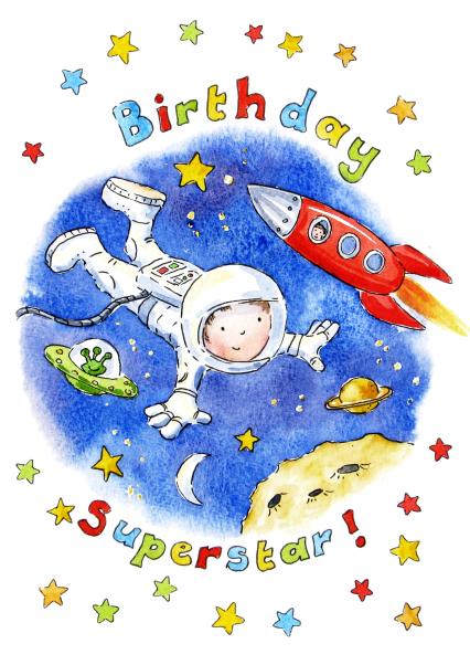 Spaceman birthday card | thortful