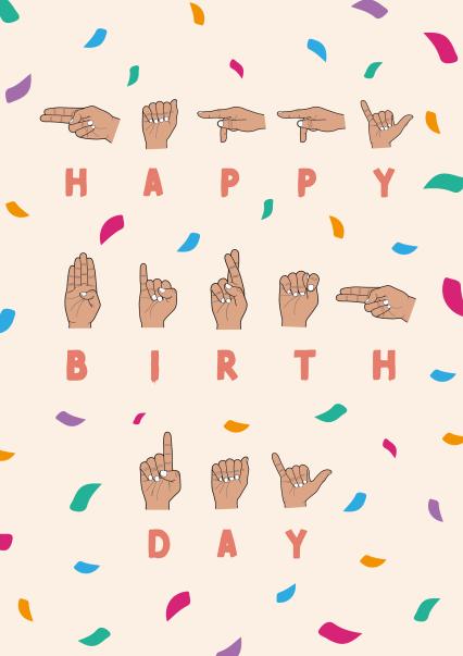 ASL American Sign Language Birthday Card | thortful