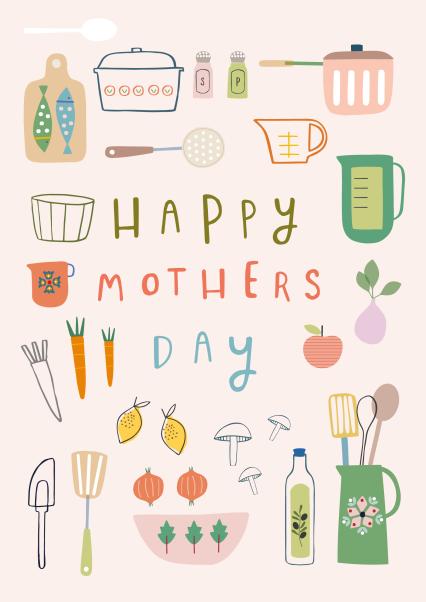 Mothers day cooking themed card | thortful
