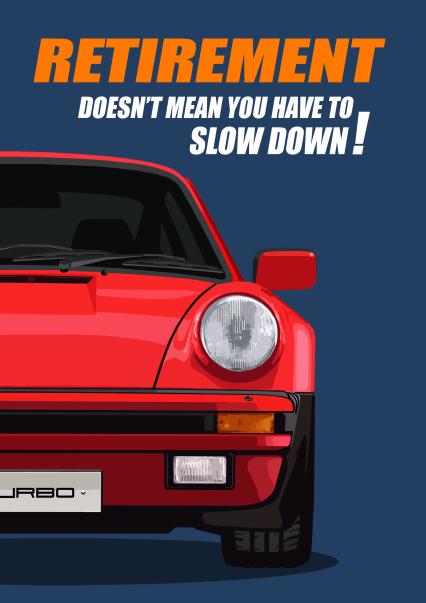 SPORTS CAR RETIREMENT CARD | thortful