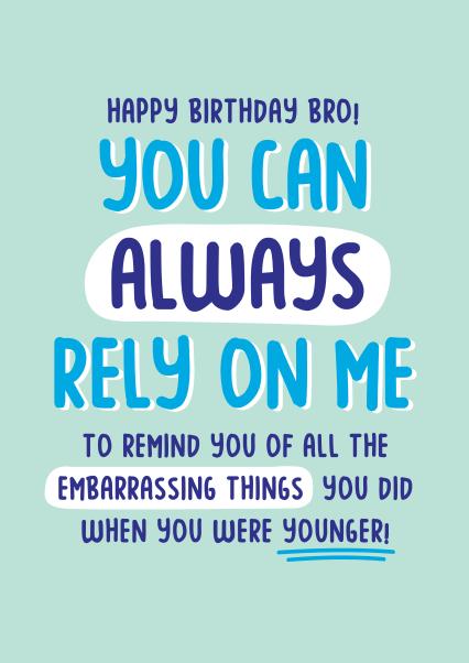 Embarrassing Brother Birthday Card | thortful