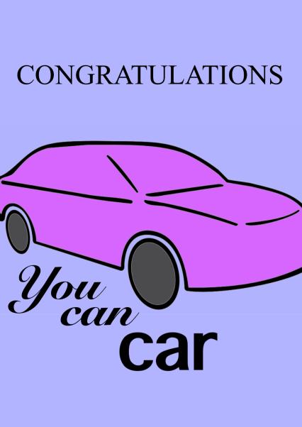 Congratulations you can car driving test card | thortful